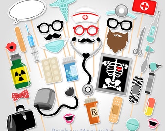 Doctor Party Printable Photo Booth Props Nurse Photo Booth Props ...