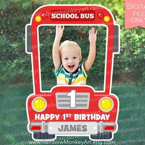 School Bus Printable Photo Booth Frame - School Bus Photo Booth Frame ...