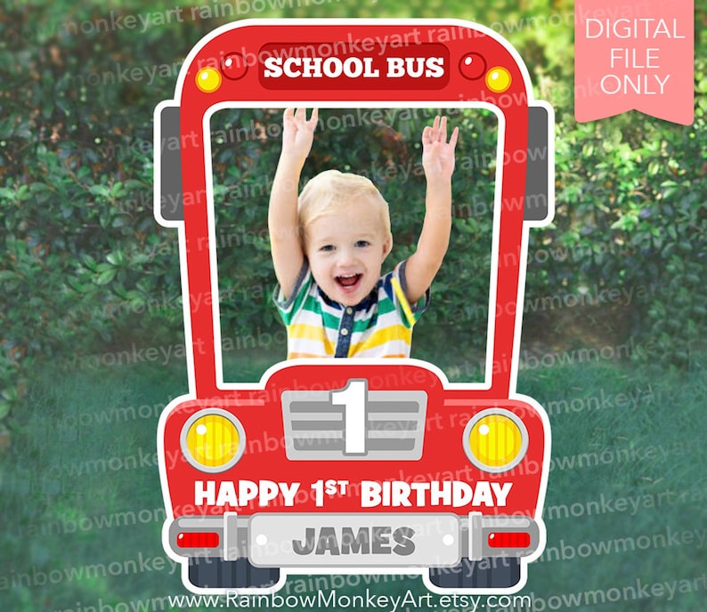 School Bus Printable Photo Booth Frame School Bus Photo - Etsy Canada