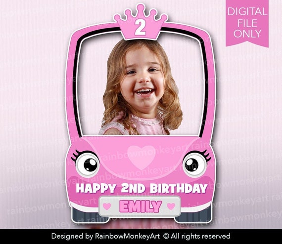 Printable Pink Car Photo Booth Frame Princess Birthday Photo - Etsy