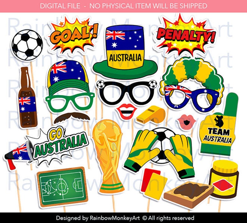 Printable Team Australia Soccer Photo Booth Props Australia - Etsy