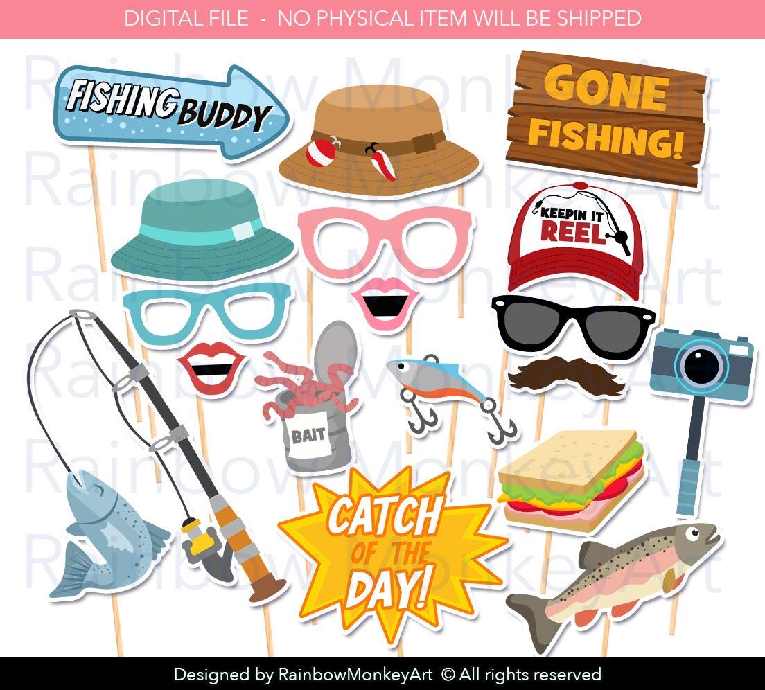 Fishing Trip Printable Photo Booth Props - Gone Fishing Photobooth ...