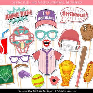 Printable Sports Day Photo Booth Props Bundle of 8 - Soccer Basketball ...