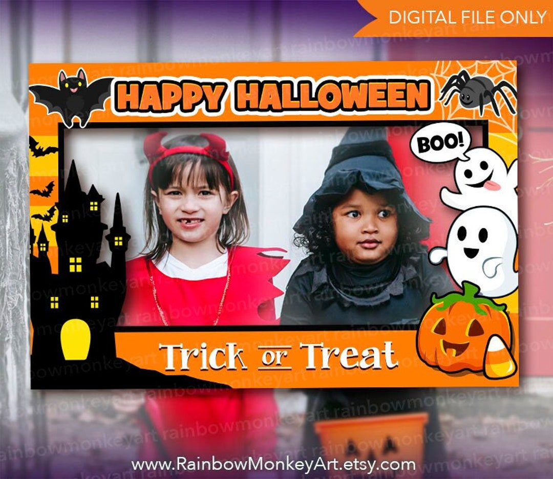 Printable Halloween Photo Booth Frame - Kids Halloween Photo Booth ...