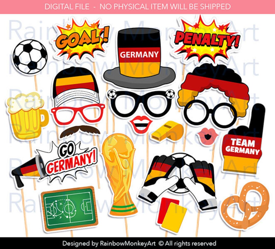 Germany Soccer Photo Booth Props: Team Fan Party (digital Download) - Etsy