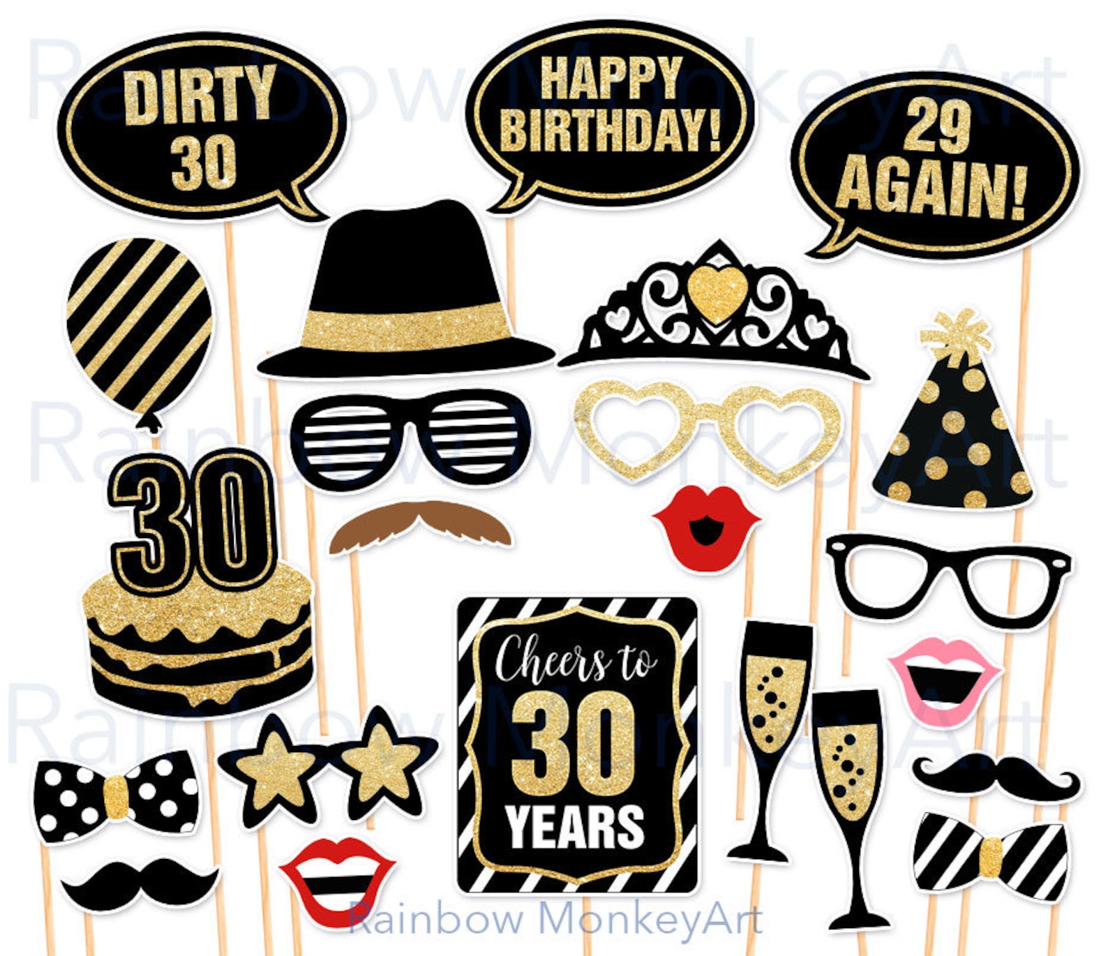 Printable Birthday Prop 30th Birthday Party Printable Photo | Etsy
