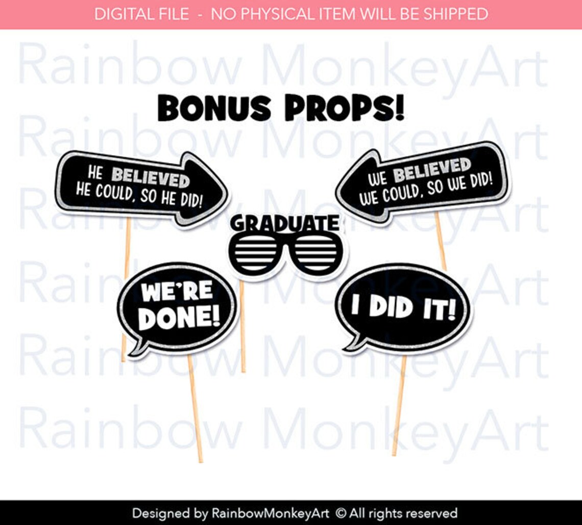 Printable 2023 Graduation Photo Booth Props Black Silver - Etsy