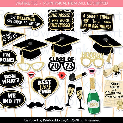 Graduation Photo Booth Props Class of 2022 Photo Props - Etsy