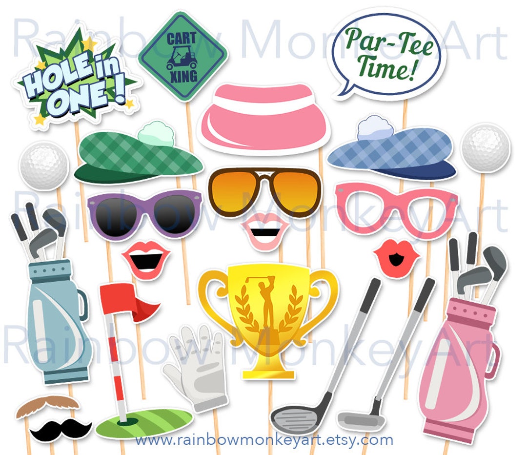Printable Golf Photo Booth Props: Party Decorations (digital Download ...