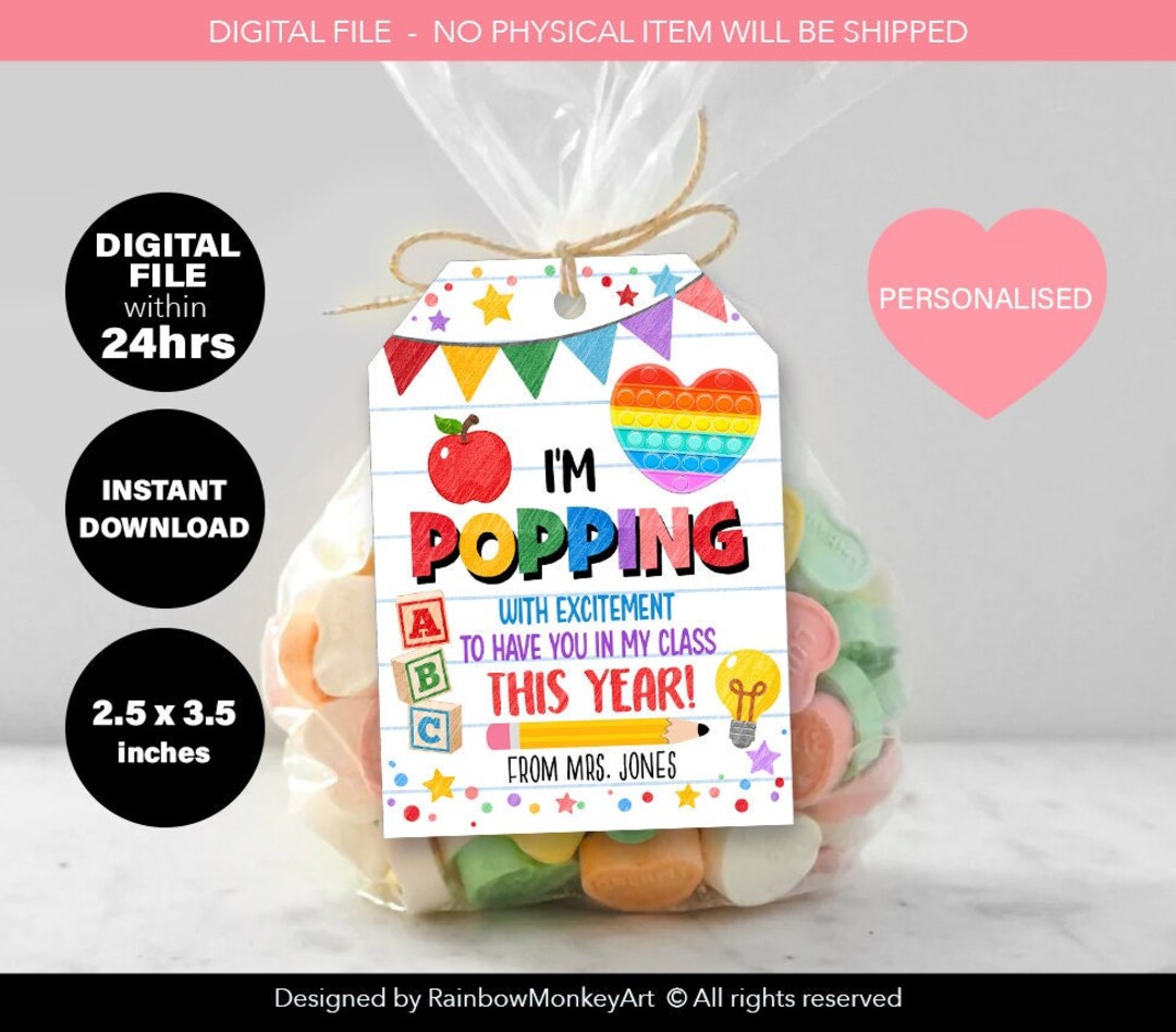 Personalised Printable First Day of School Tag, Back to School Tag ...