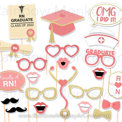 Funny Nurse Graduation Photo Booth Props Medical Nursing - Etsy