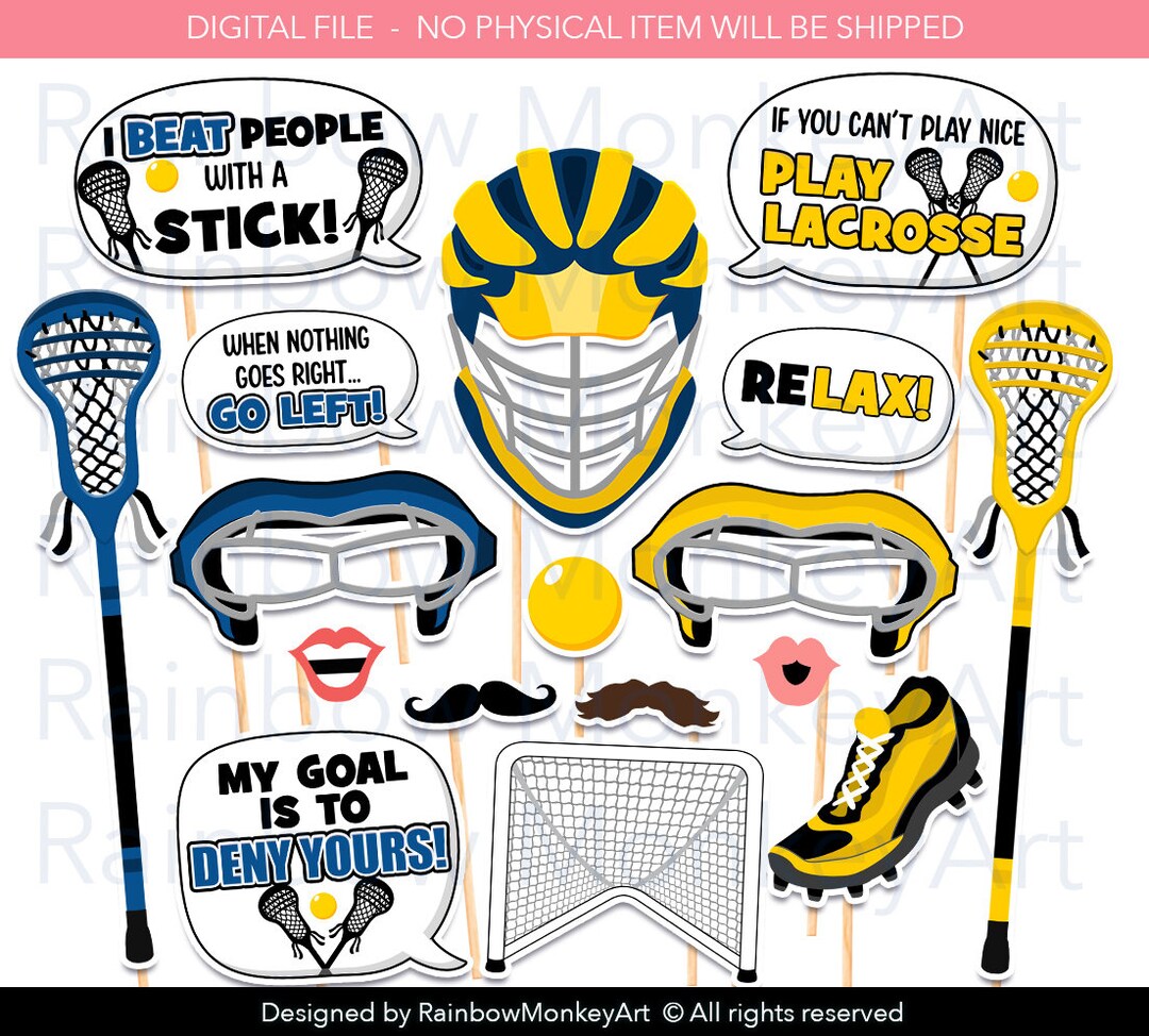 Printable Lacrosse Photo Booth Props - Lacrosse Photobooth Props ...