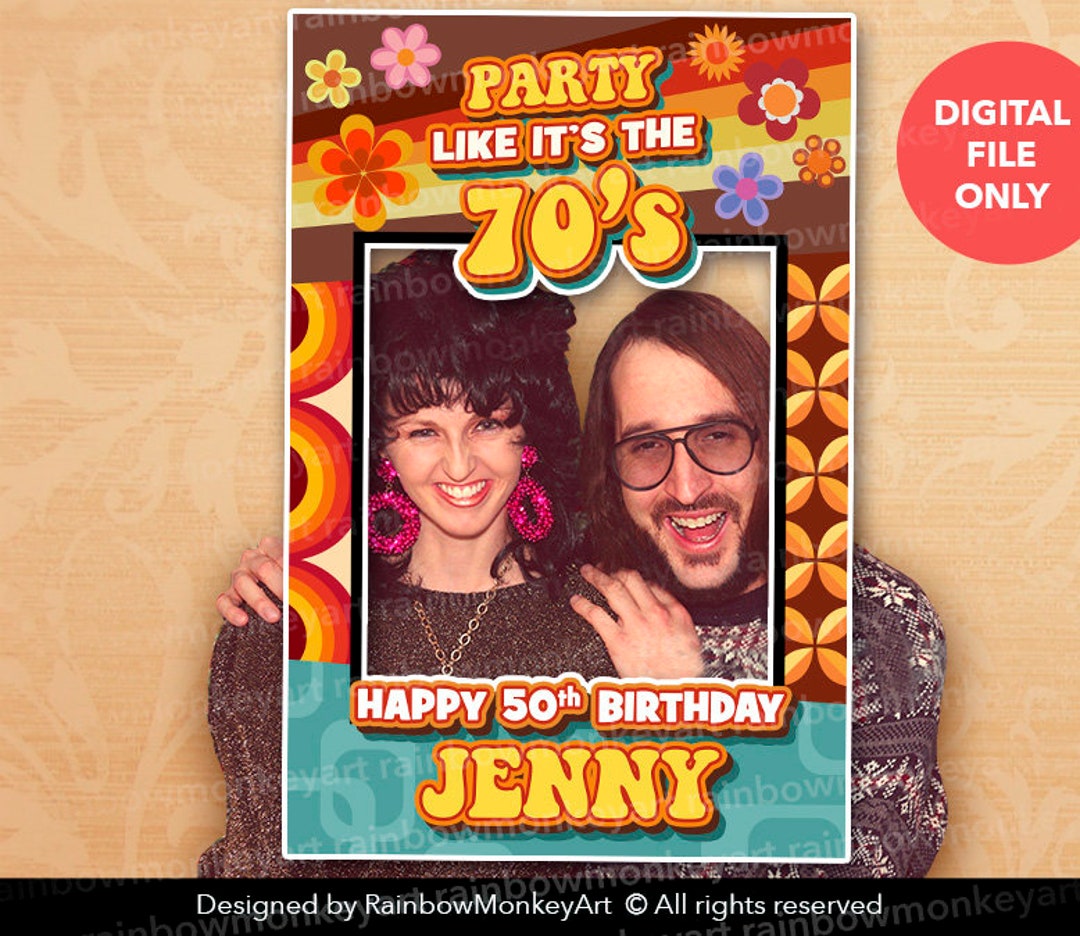 Printable 70s Photo Booth Frame - 70's Style Photobooth Frame - 70s ...