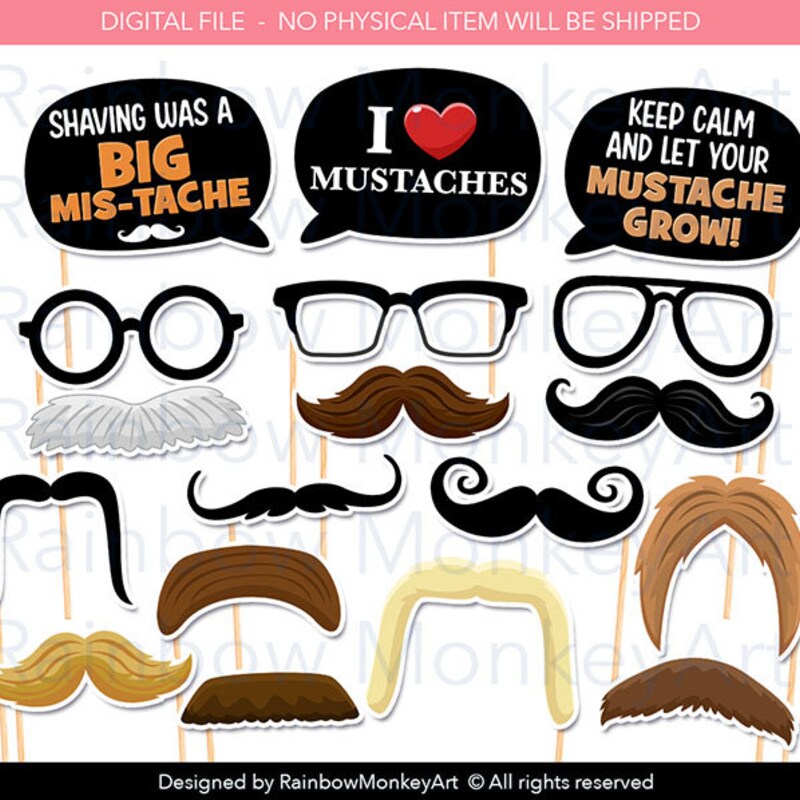 Mustache Photo Props - Etsy