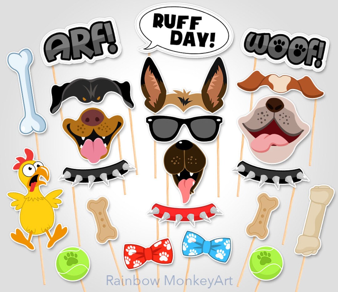 Printable Dog Photo Booth Props Dogs Photobooth Props German Shepherd ...