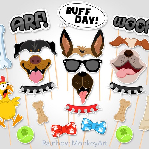 Printable Dog Photo Booth Props Puppy Photobooth Props Dog - Etsy Canada