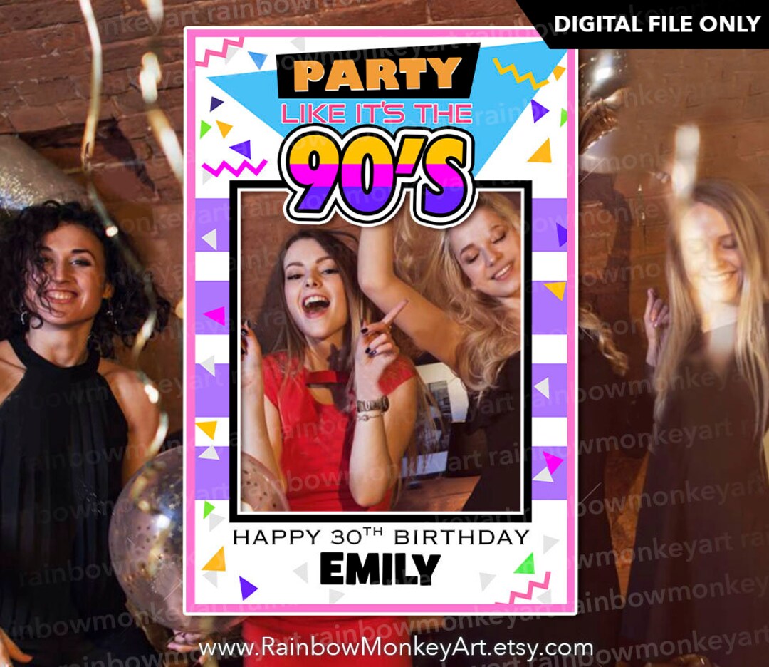 Printable 90s Photo Booth Frame - 90's Style Photobooth Frame - 90s ...