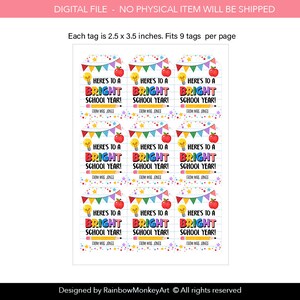 Personalised Printable First Day of School Tag, Back to School Tag ...