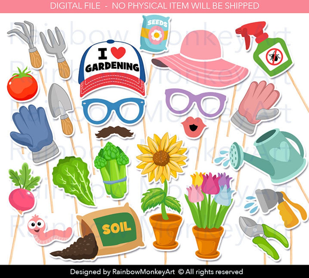 Gardening Photo Booth Props: 24 Printable Garden Party Props (PDF) - Etsy