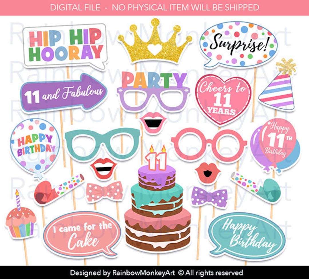Printable Birthday Photo Booth Prop - Any Age - Printable Birthday ...
