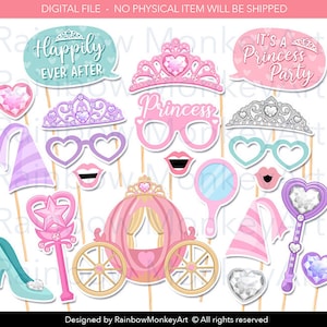 Printable Princess Photo Booth Props - Princess Party Photobooth Props ...