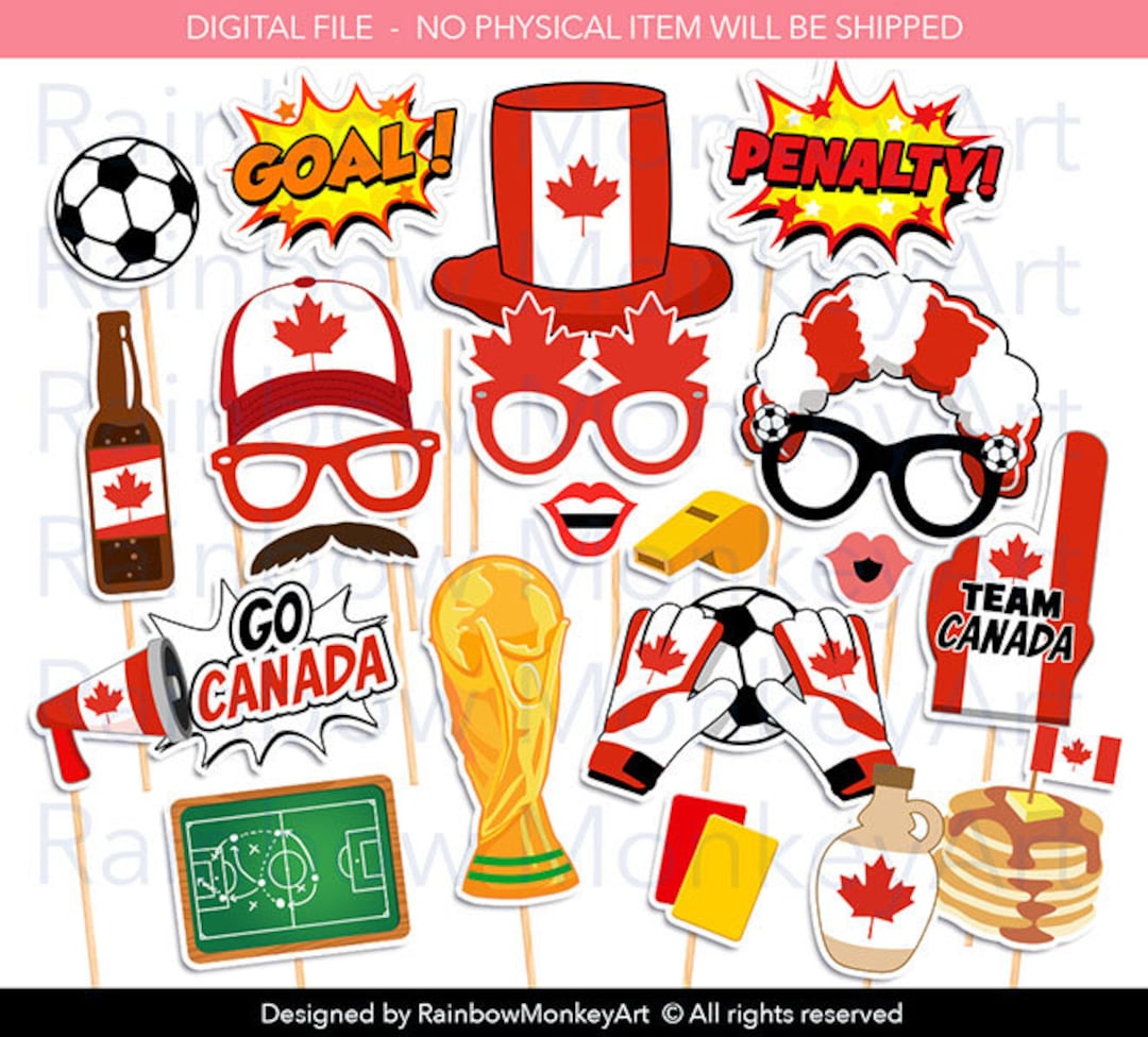 Printable Team Canada Soccer Photo Booth Props - Canada Soccer ...
