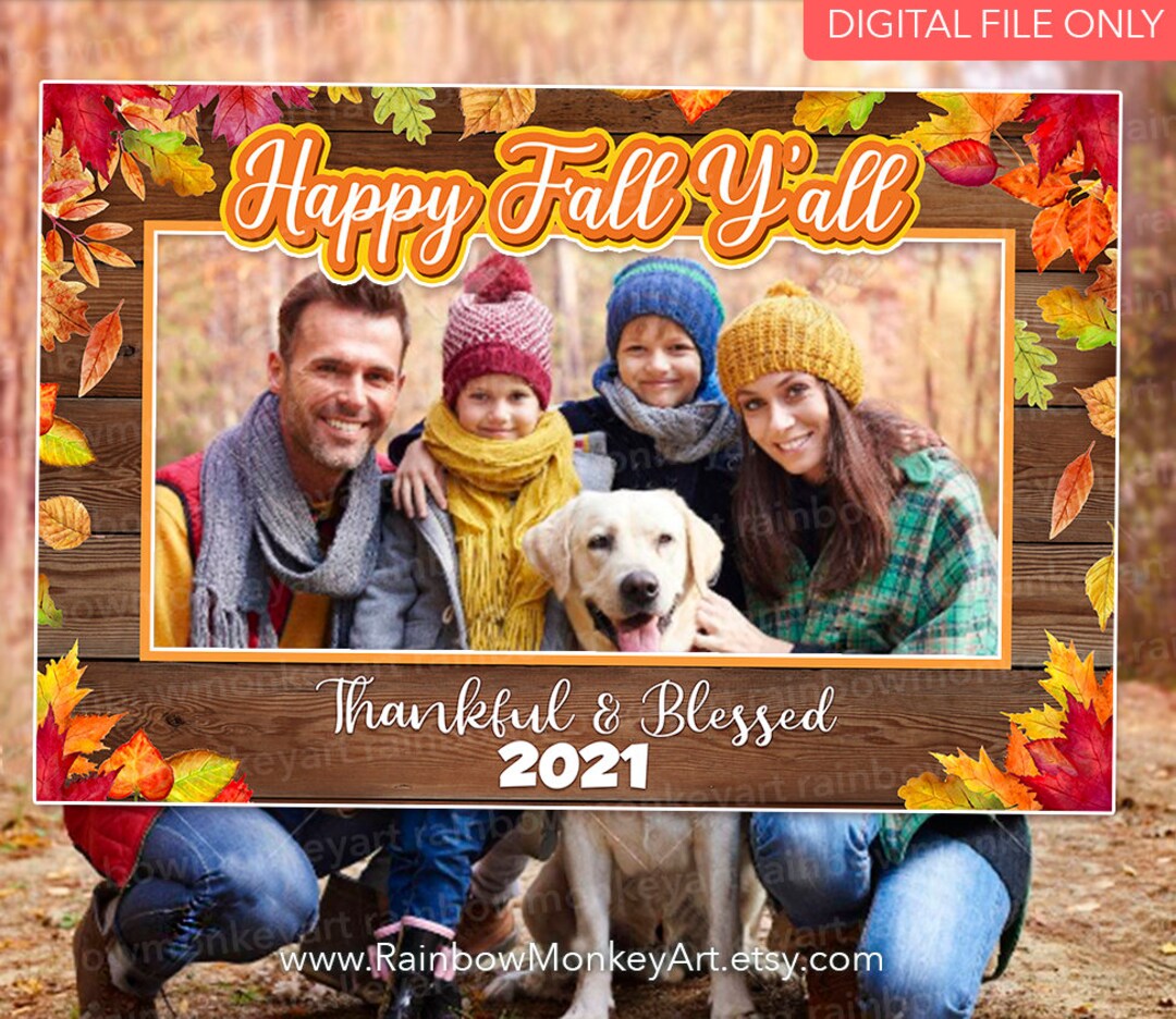 Printable Fall Photo Booth Frame - Happy Thanksgiving Photo Booth Frame ...