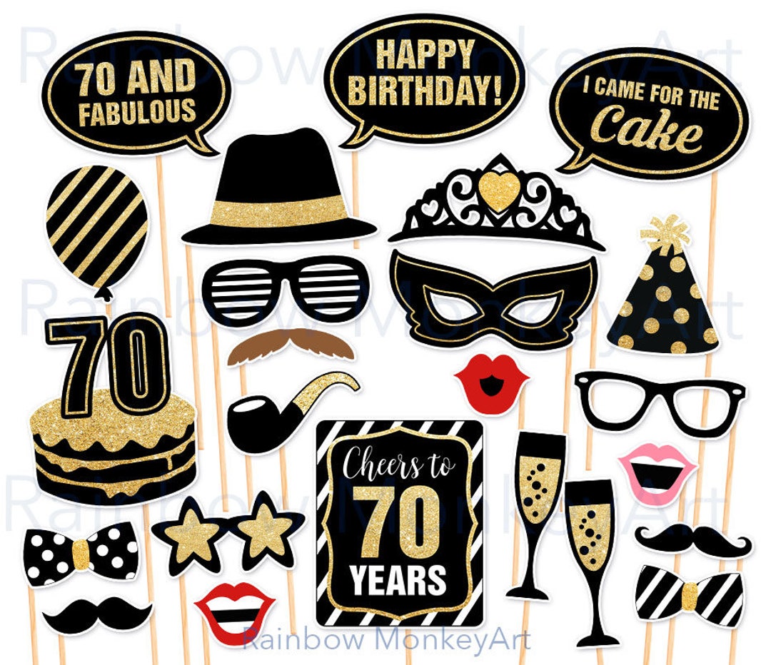 Printable Birthday Prop - 70th Birthday Party Printable Photo Booth ...