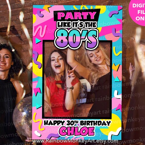 Printable 80s Photo Booth Frame 80's Style Photobooth - Etsy