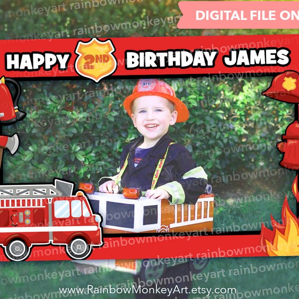 Fire Truck Photo Booth Frame - Etsy