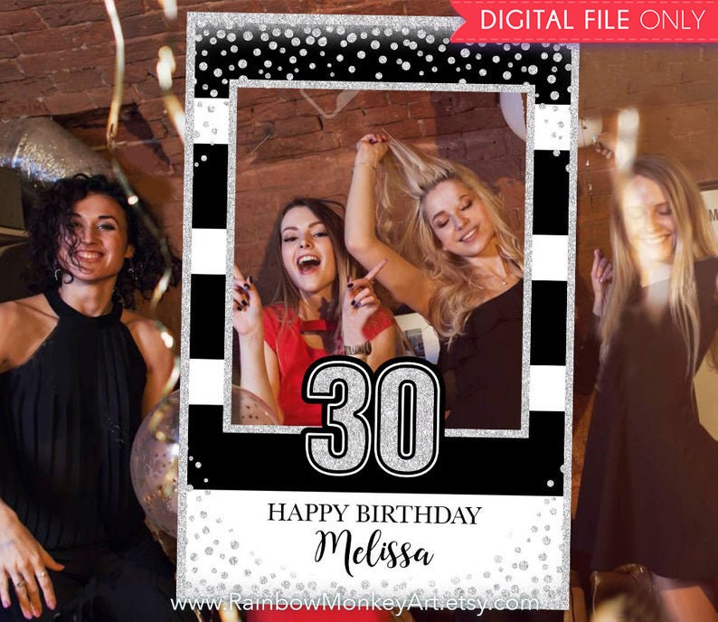 30th Birthday Party Printable Birthday Photo Booth Frame | Etsy