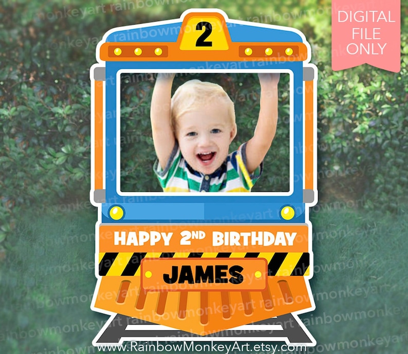 Train Printable Photo Booth Frame Blue Train Photo Booth - Etsy UK