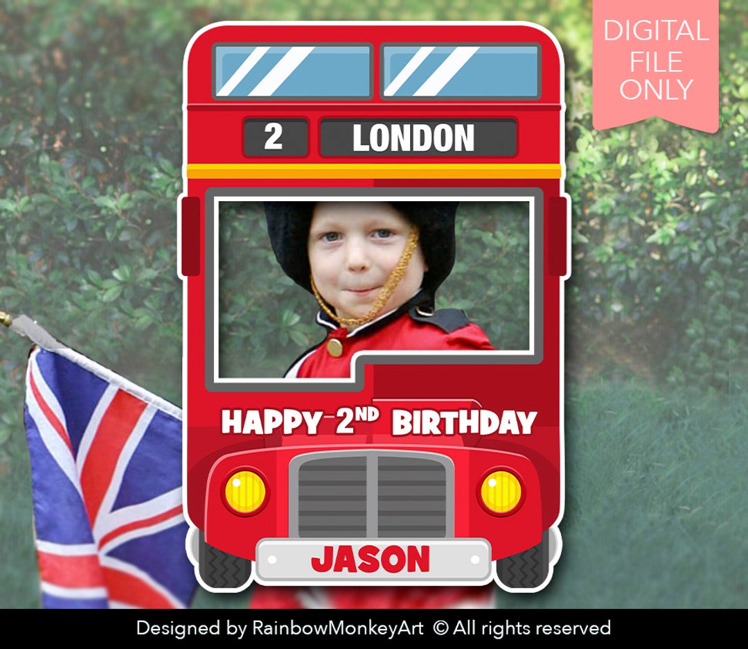 London Bus Printable Photo Booth Frame - Red London Bus Photo Booth ...