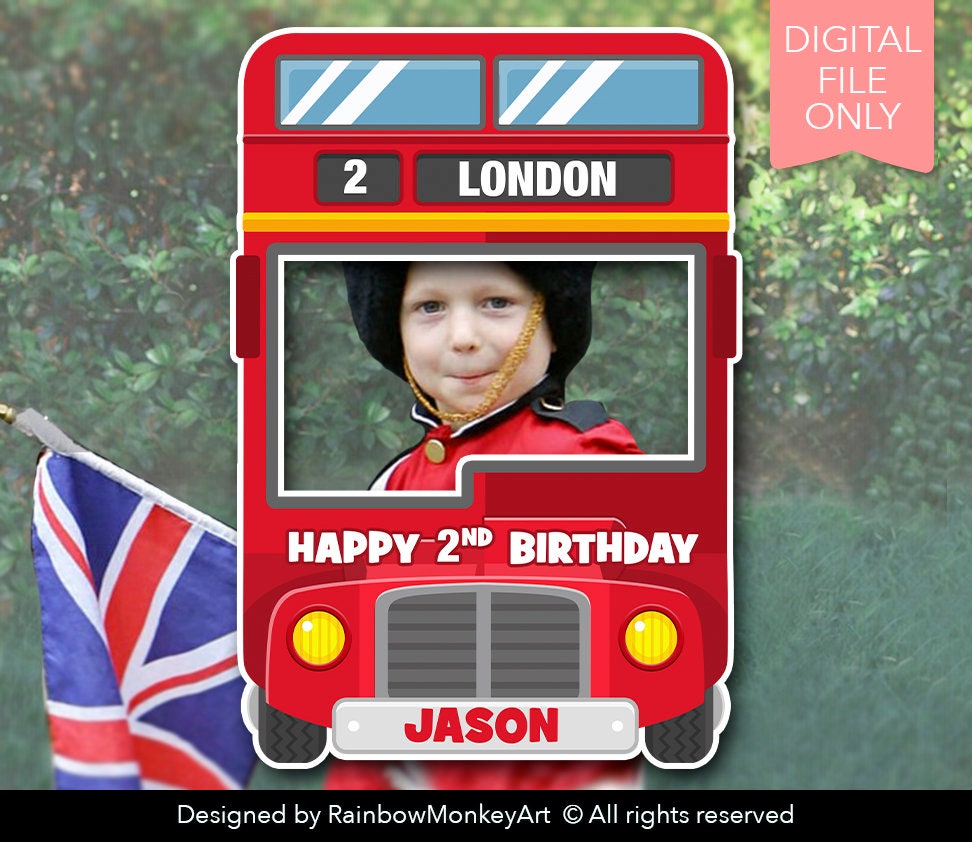 London Bus Printable Photo Booth Frame Red London Bus Photo - Etsy
