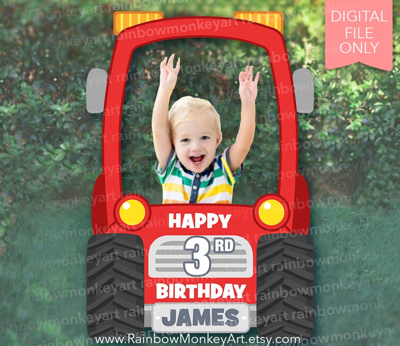 Red Tractor Printable Photo Booth Frame Red Tractor Photo - Etsy Canada