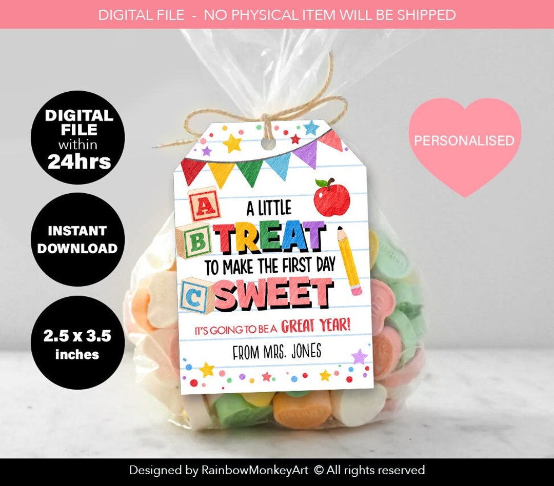 Personalised Printable First Day of School Tag, Back to School Tag ...