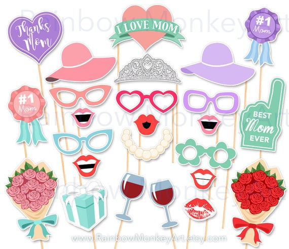 Printable Mother's Day Photo Booth Props Mother's - Etsy