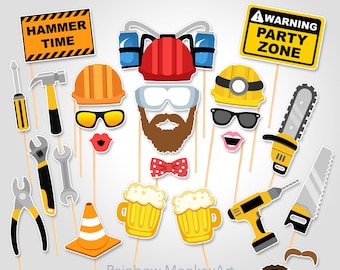 Construction Printable Photo Booth Props Construction Photo Booth Props ...