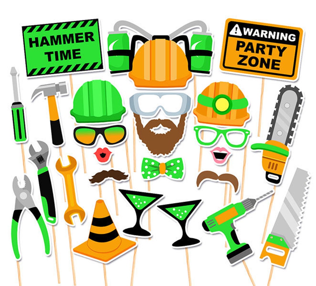 Construction Printable Photo Booth Props - Construction Photo Booth ...