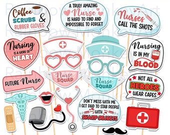 Doctor Party Printable Photo Booth Props Nurse Photo Booth Props ...