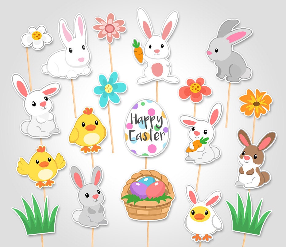 Printable Easter Party Photo Booth Props Easter Eggs Party | Etsy