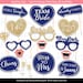 Printable Bridal Shower Photo Booth Props Gold Navy Hen Party ...