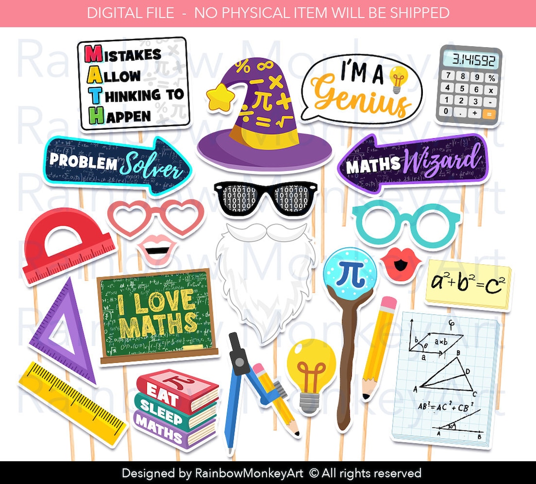 Printable Mathematics Photo Booth Props - Maths Photobooth Props ...