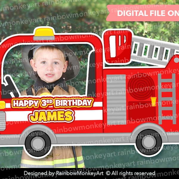 Fire Truck Photo Booth Frame - Etsy