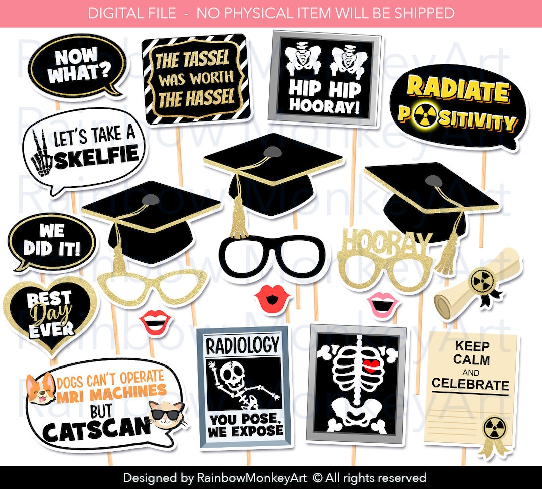 Printable X Ray Graduation Photo Booth Props - Radiology Photobooth ...