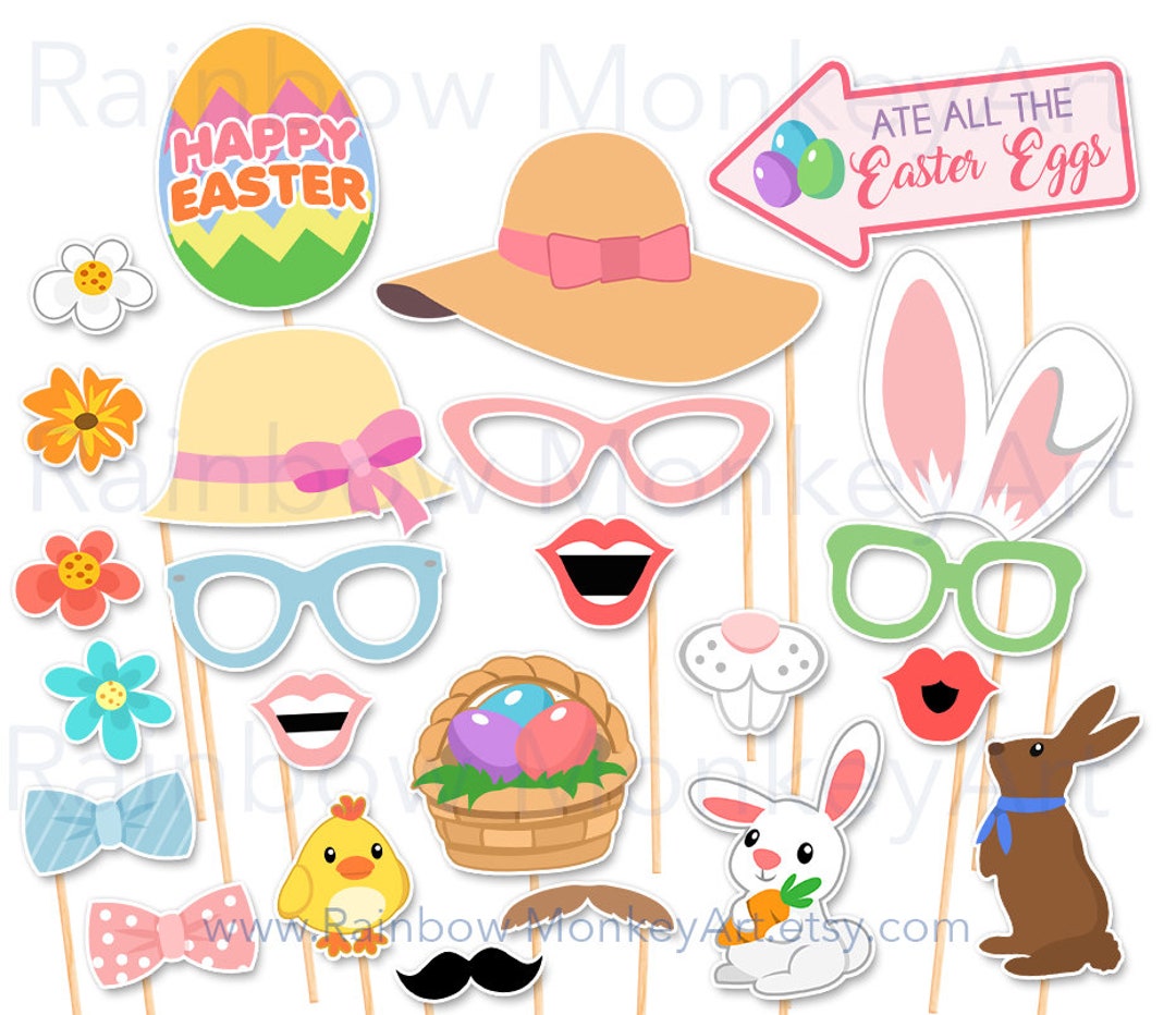 Easter Party Celebration Printable Photo Booth Props - Easter Party ...