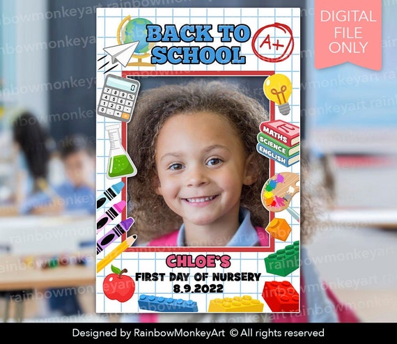 Printable Back to School Photo Booth Frame Welcome Back to - Etsy
