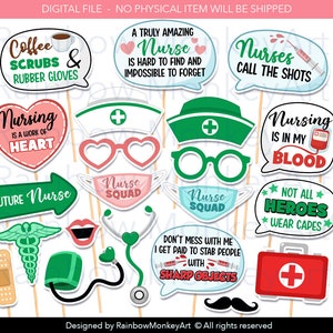 Printable Nurse Photo Booth Props - Funny Nurse Photo Booth Props ...