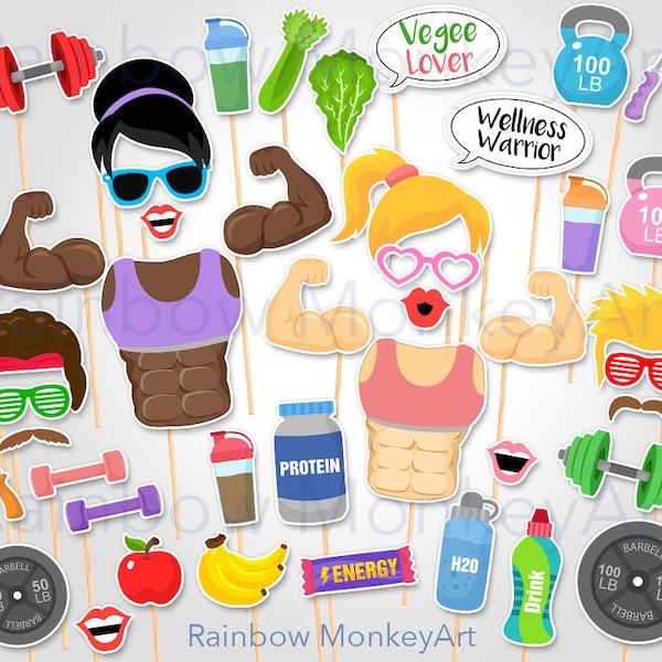 Fitness Photo Booth Props - Etsy