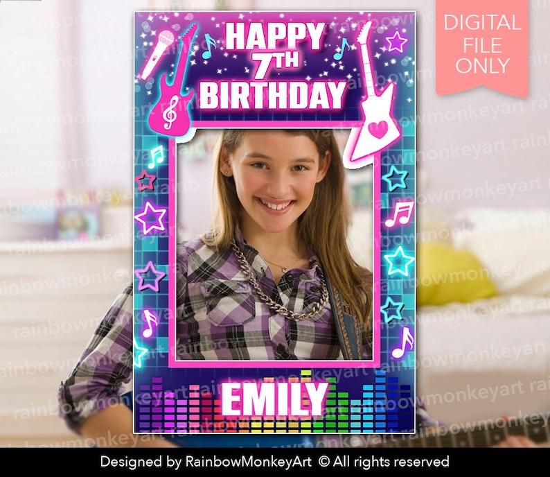 Printable Rock Music Party Photo Booth Frame Kids Music - Etsy